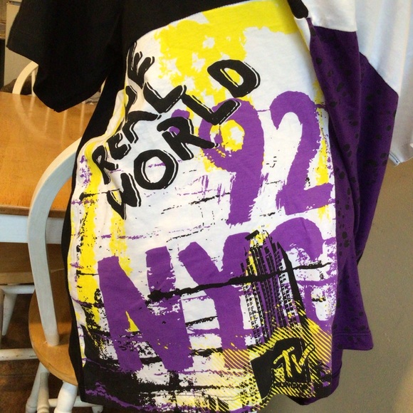 MTV | Tops | Vintage Mtv Black White Purple Tshirt | Poshmark